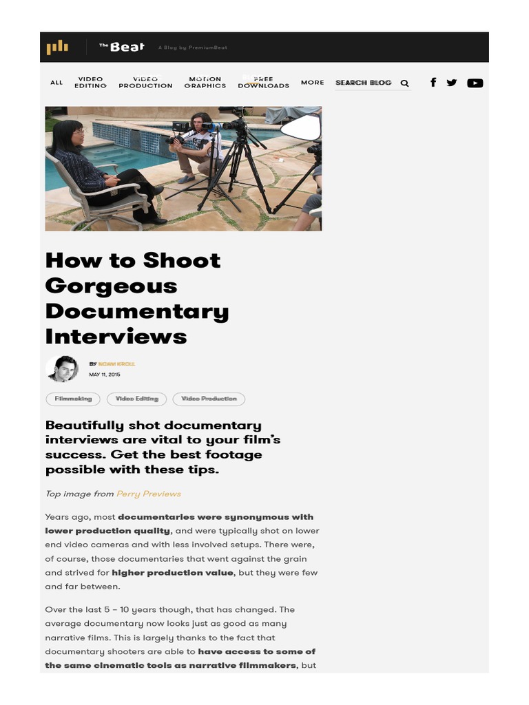How To Shoot Gorgeous Documentary Interviews PDF | PDF | Documentary ...