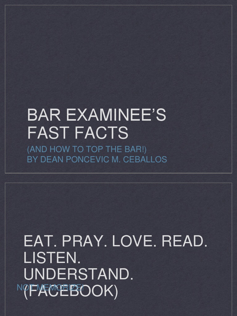 Dlsu Law 2017 Bar Fast Facts | PDF