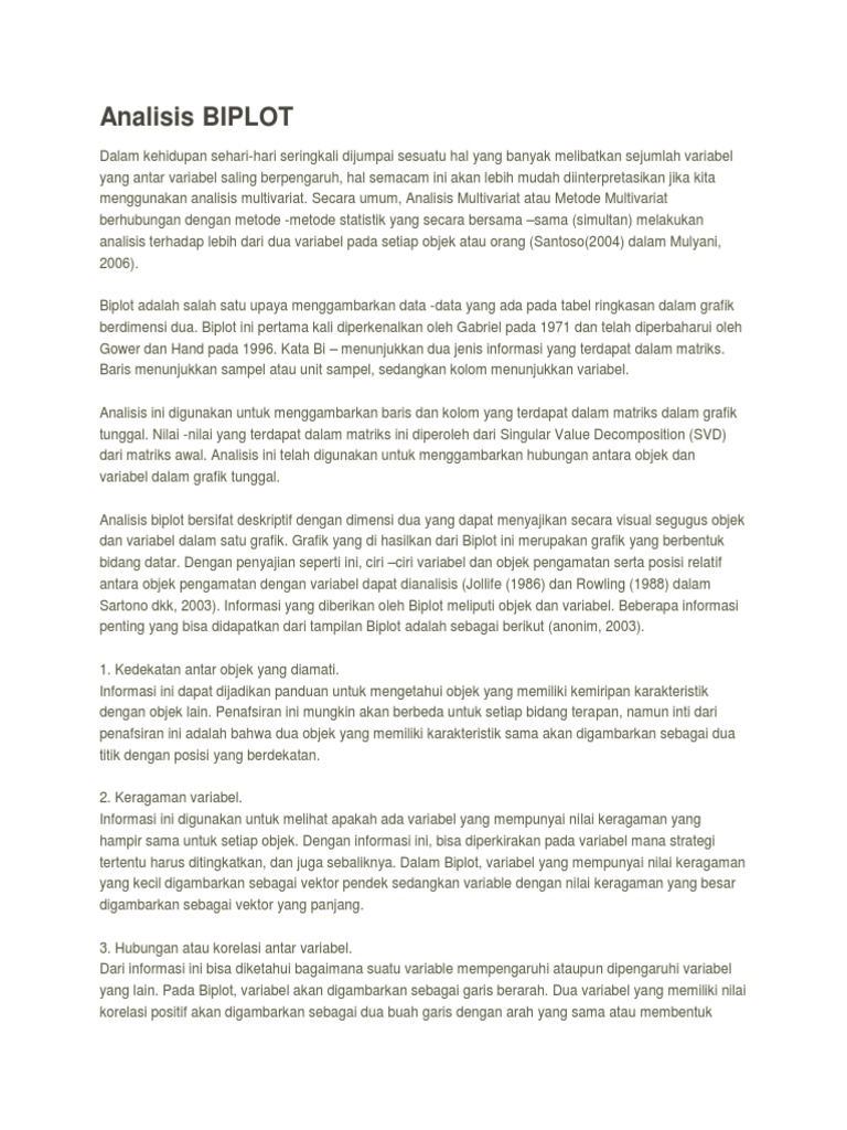 Analisis BIPLOT | PDF