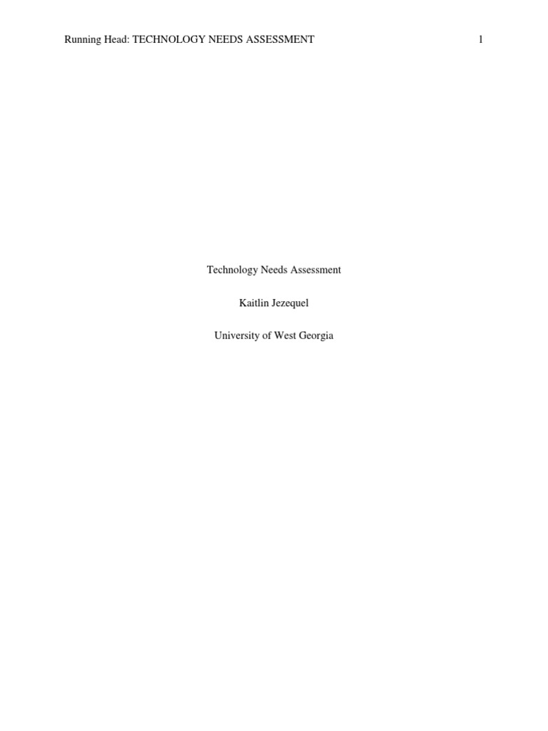 UWG Technology Needs Assessment Report | PDF | Classroom | Needs Assessment