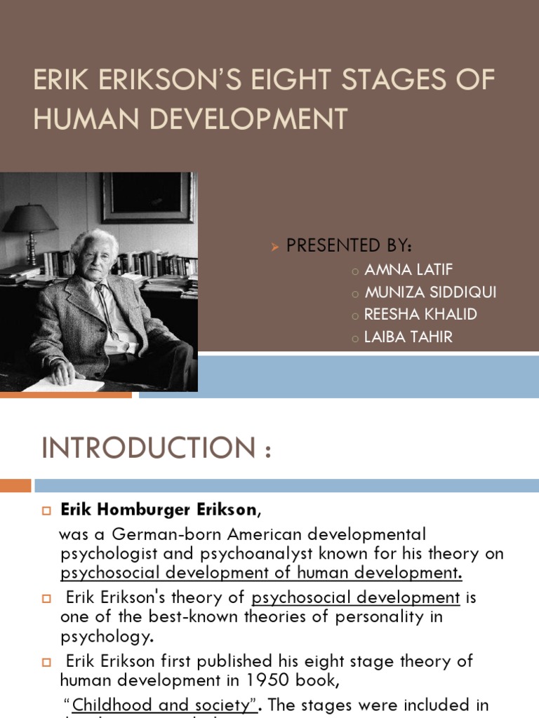 Erik Eriksons Eight Stages of Human Development | PDF | Developmental ...