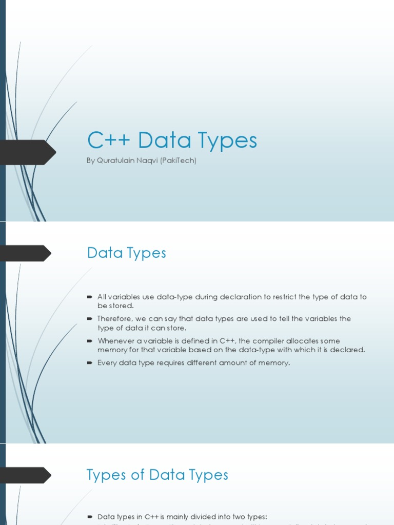 C++ Data Types | PDF | Data Type | Integer (Computer Science)