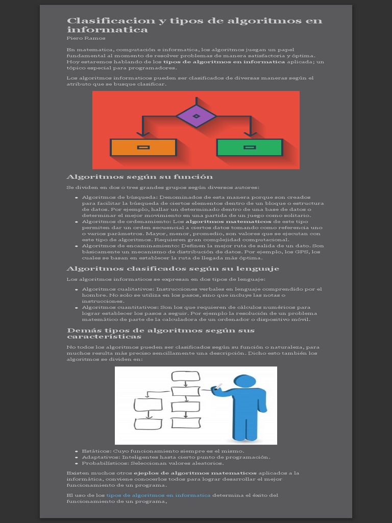 Clasificación y Tipos de Algoritmos PDF | PDF | Algoritmos | Lenguaje ...
