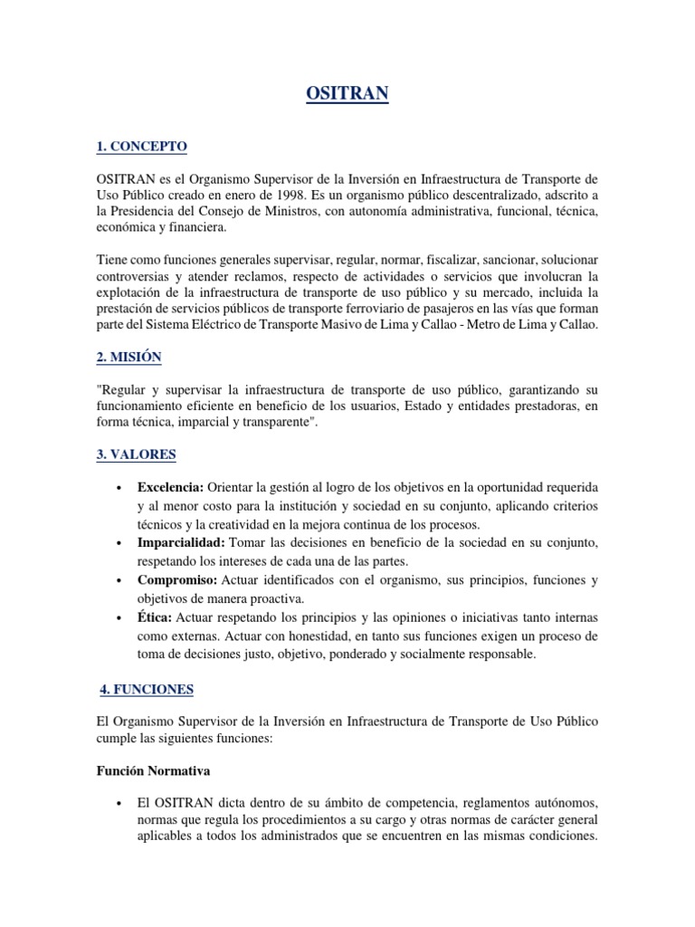 OSITRAN | PDF | Regulación | Institución