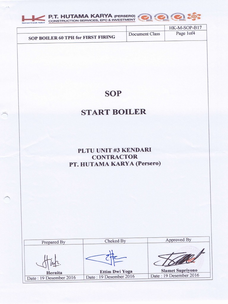 SOP Boiler PDF | PDF