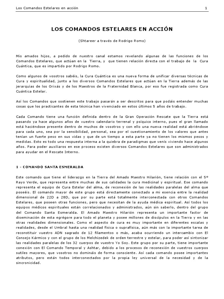 Comandos Estelares Rodrigo Romo | PDF | Tierra | Estrellas