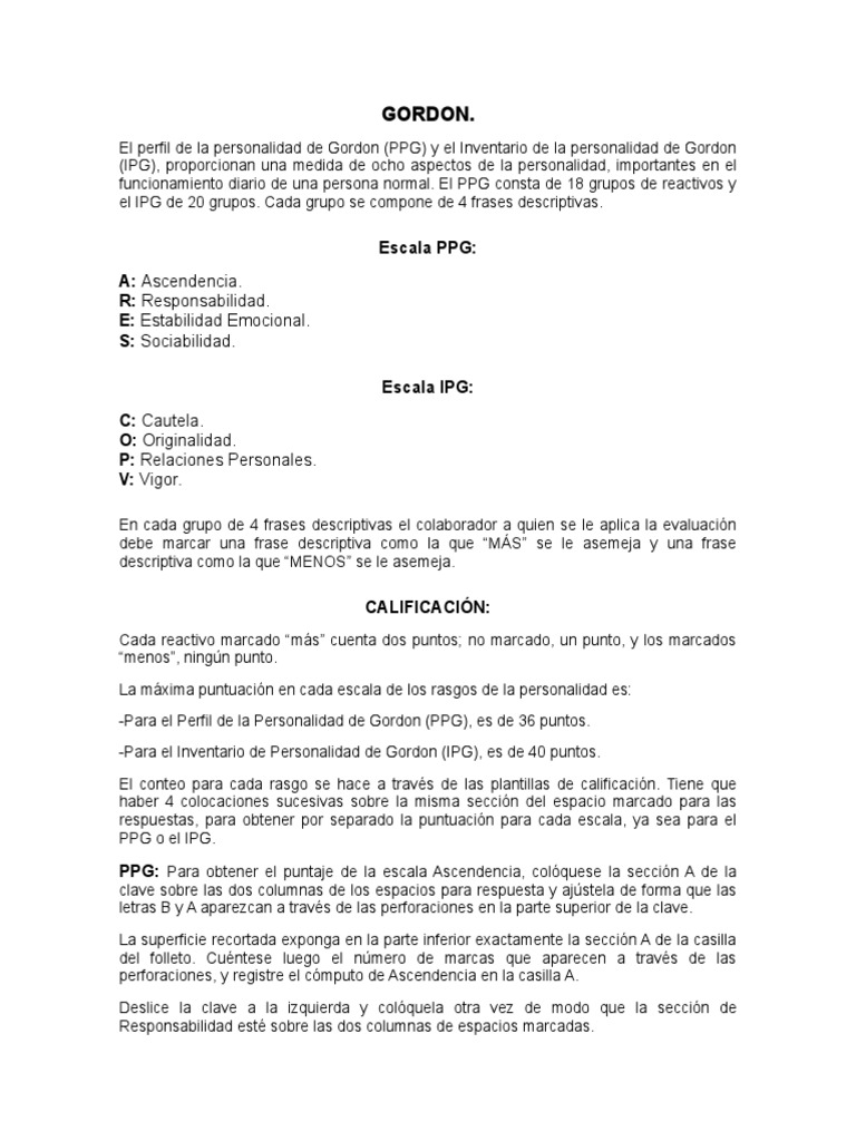 Manual Gordon | PDF | Sicología | Ciencias del comportamiento