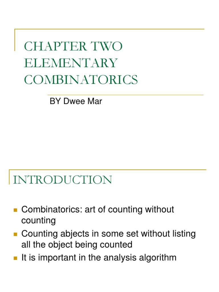 Chapter Two Combinatorics Pdf Permutation Discrete Mathematics