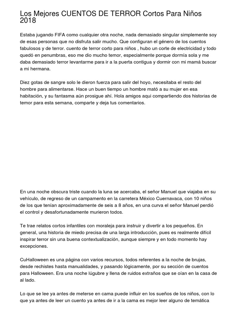 Cuentos Cortos De Terror Para La Escuela Secundaria Cuentos De Terror