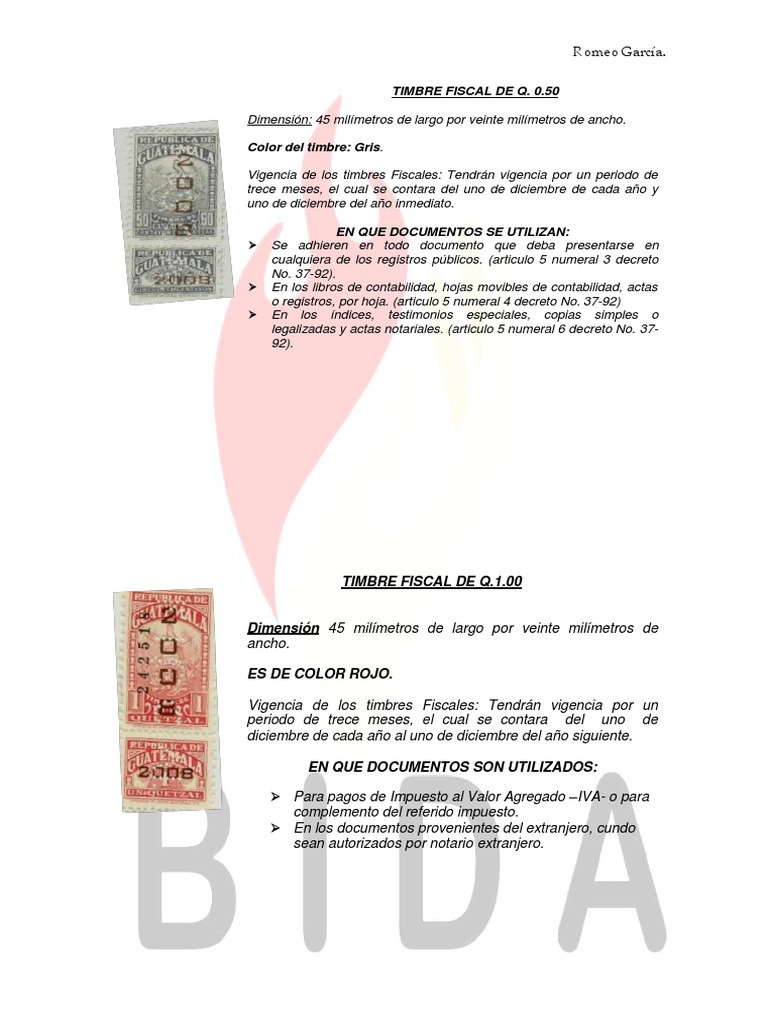 Explicacion y uso de timbres..pdf | Información del gobierno | Justicia
