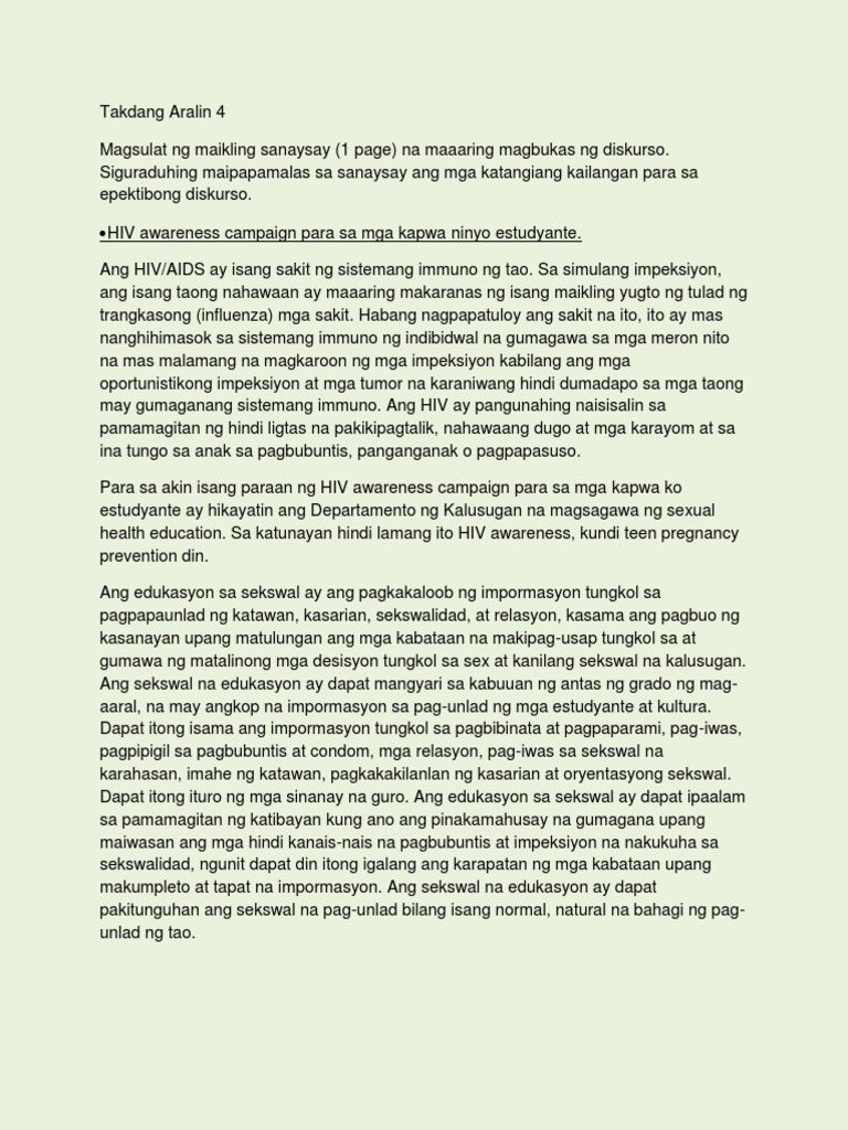 Takdang Aralin 4 - Filipino | PDF