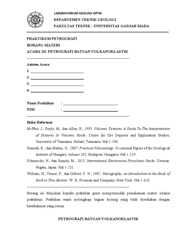 Modul Petrografi Batuan Piroklastik PDF | PDF
