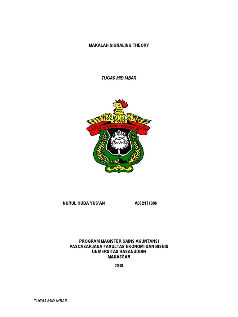 Makalah Signaling Teori | PDF