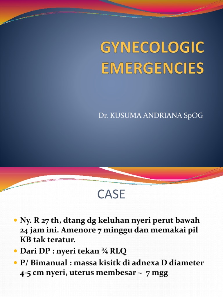 Gynecologic Emergencies | PDF