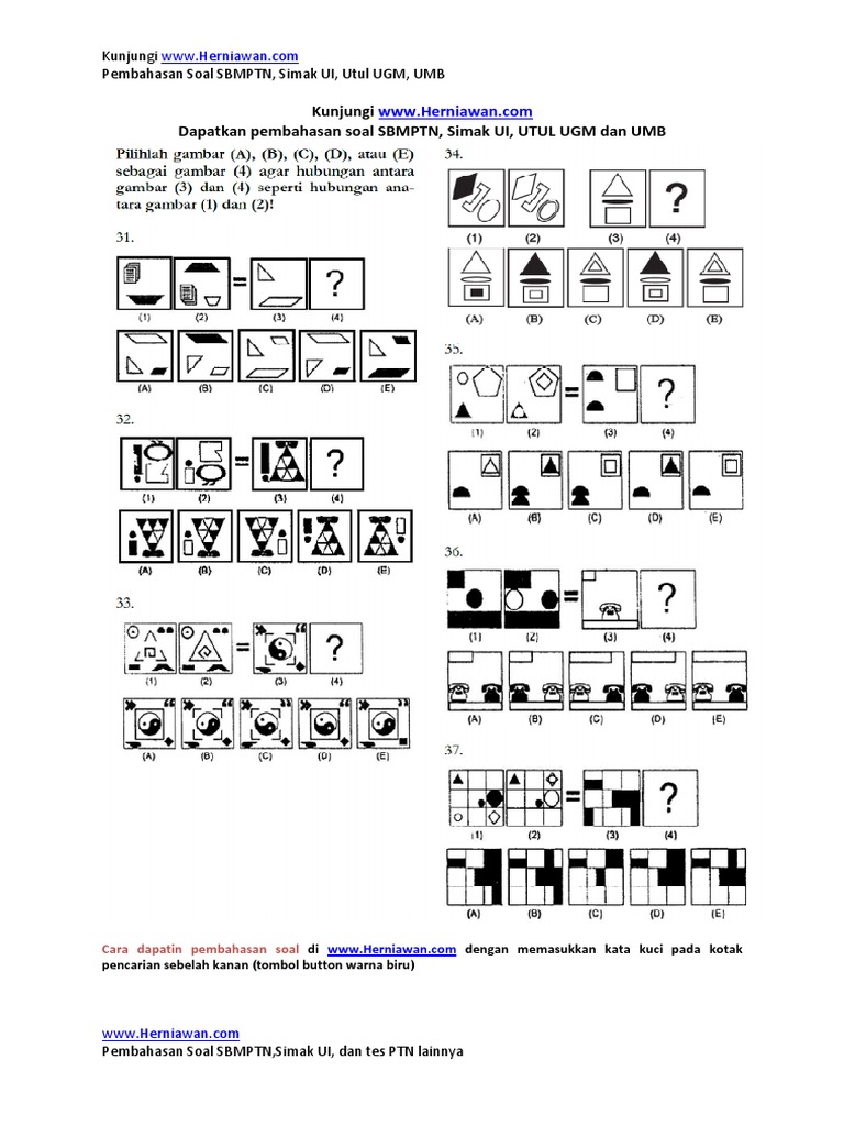 Soal Tkpa SBMPTN 2015-Pola Gambar | PDF