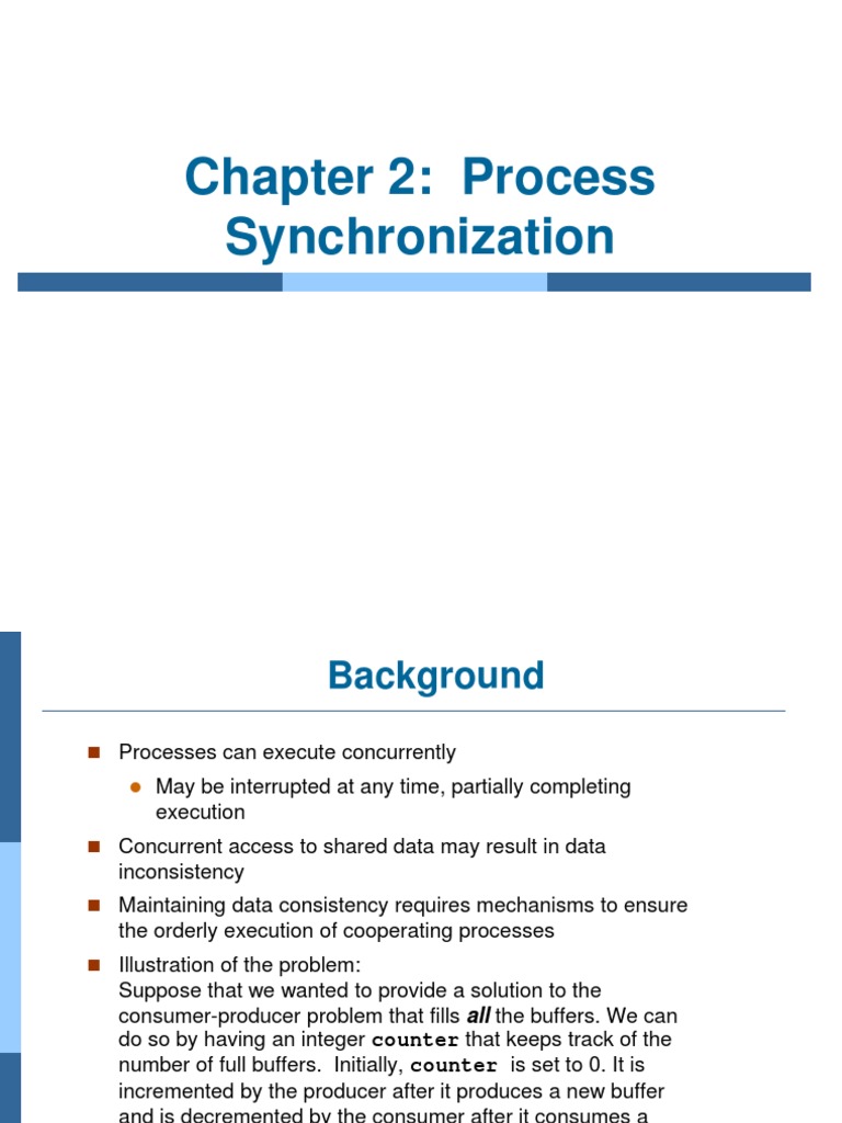 Chapter 2 Process Synchronization Pdf Concurrency Computer Science Information Technology