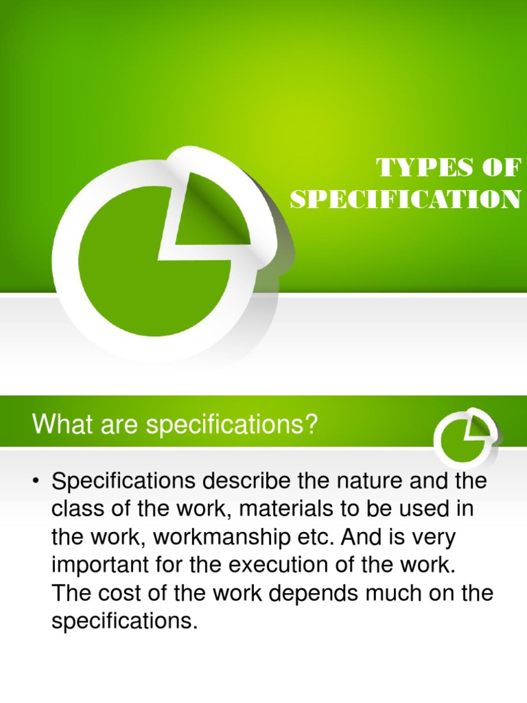 Types of Specification | PDF | Specification (Technical Standard) | Masonry