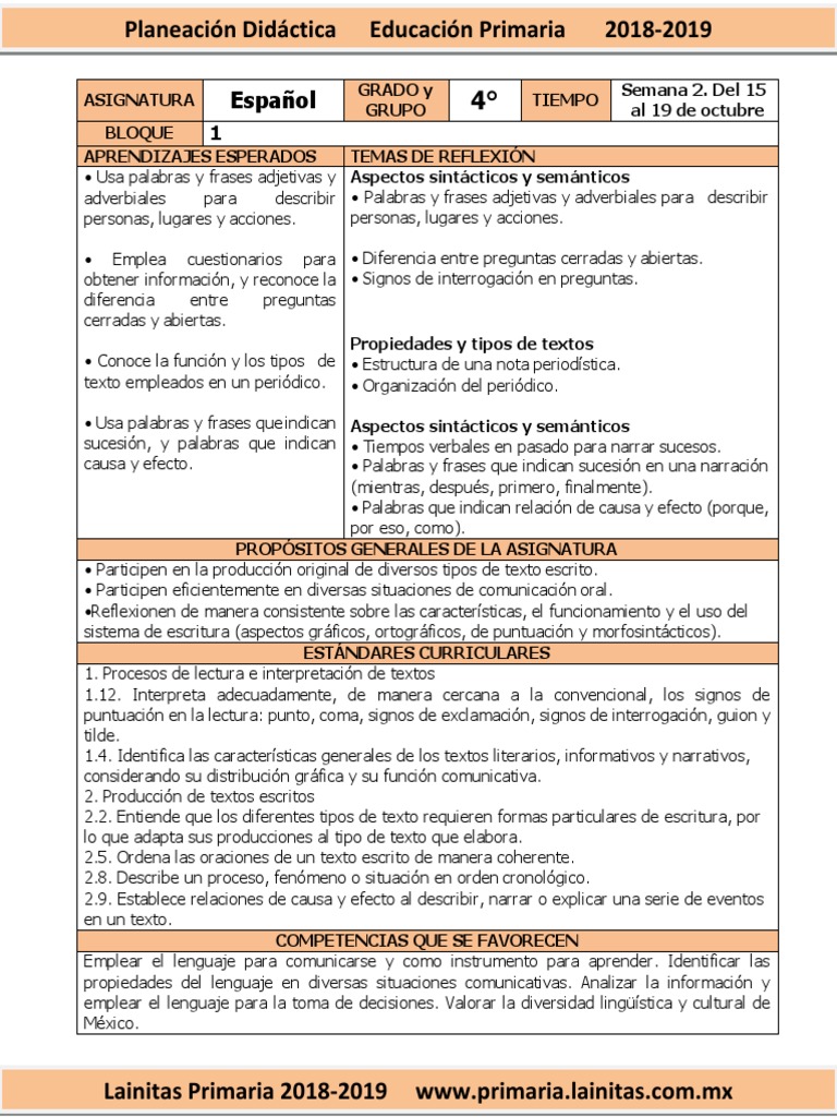 Planeacion Cuarto Grado 1 | Educación primaria | Sustracción | Prueba ...
