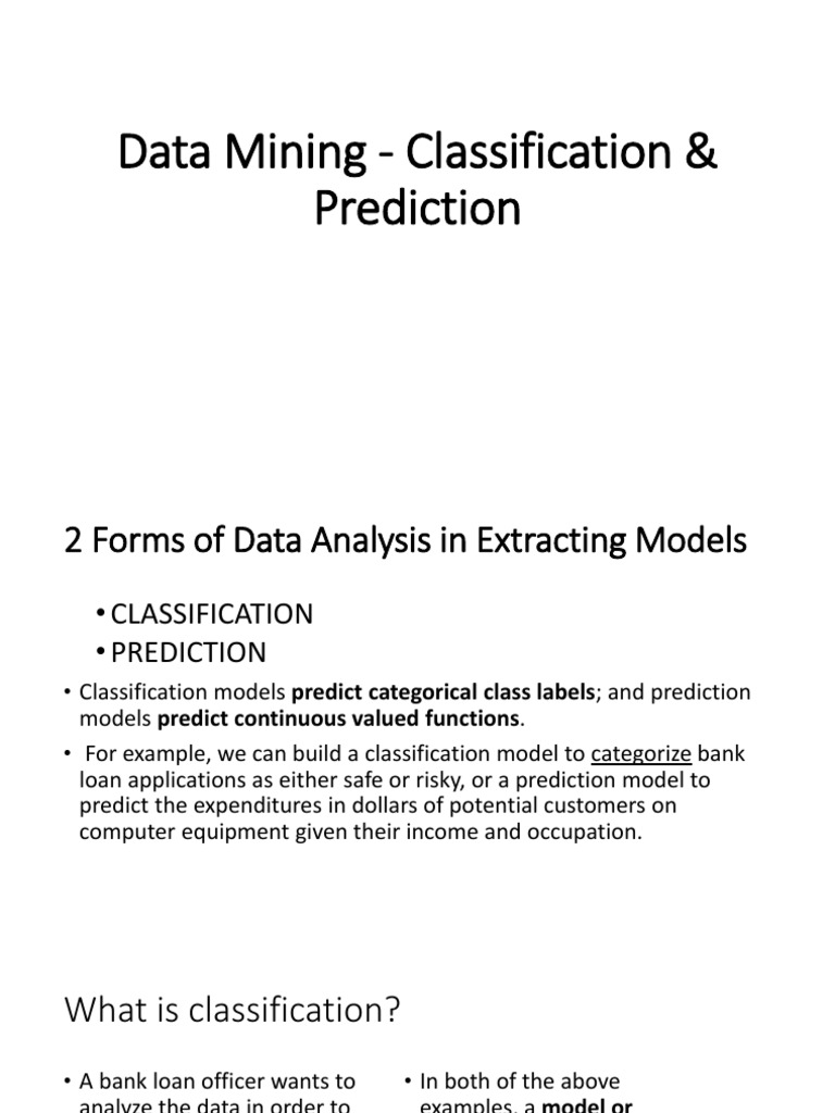 Data Mining - Classification & Prediction | PDF | Bayesian Network | Data Mining