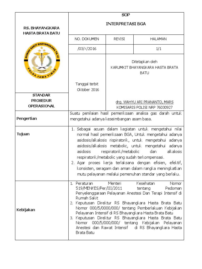 Sop Interpretasi Bga | PDF