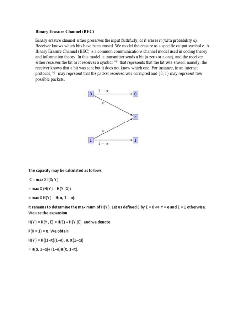 Binary Erasure Channel (BEC) | PDF