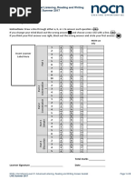 Answer-Sheet OF Standard Progressive Matrices Sets A, B. C, D, & E | PDF