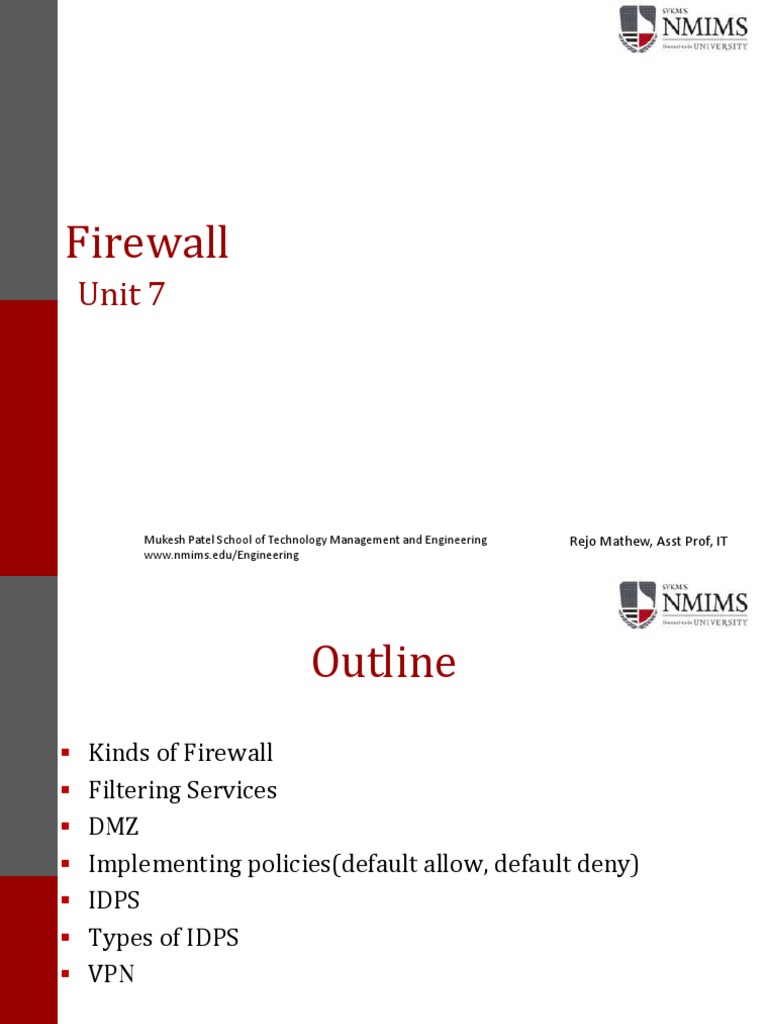 Firewall: Unit 7 | PDF | Firewall (Computing) | Proxy Server