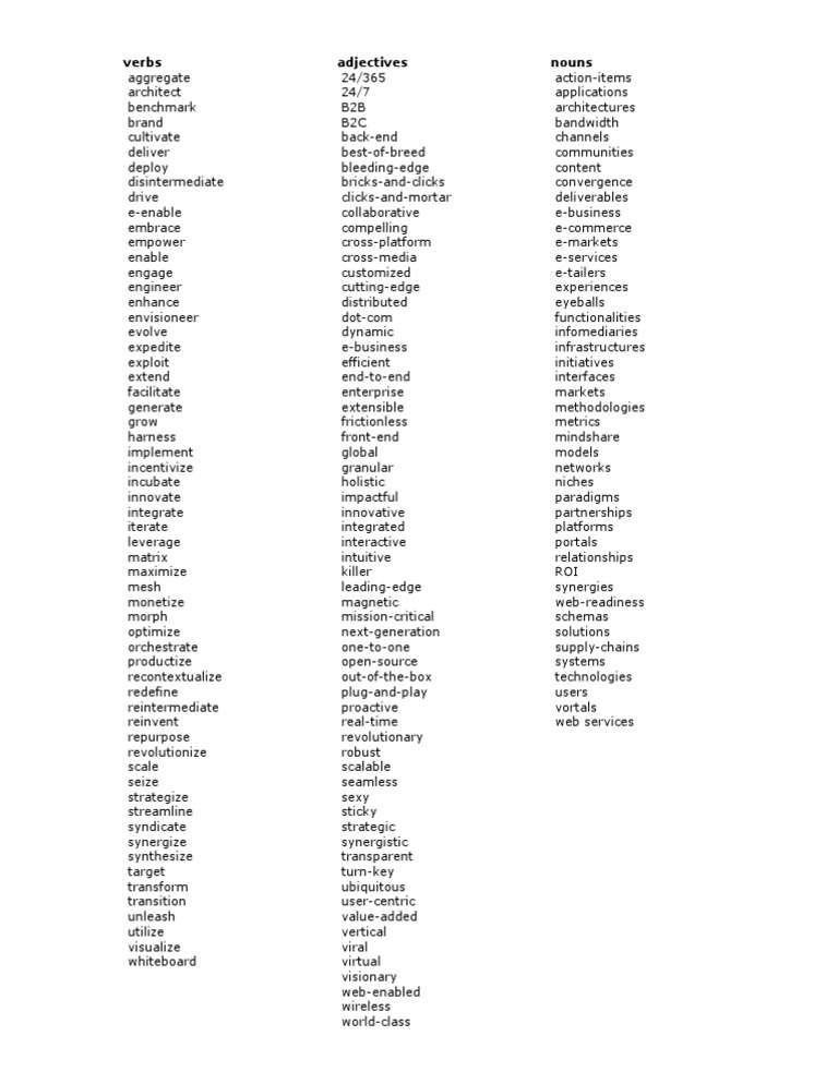 Modern Buzz Words and Double-Speak | PDF | Information Technology ...