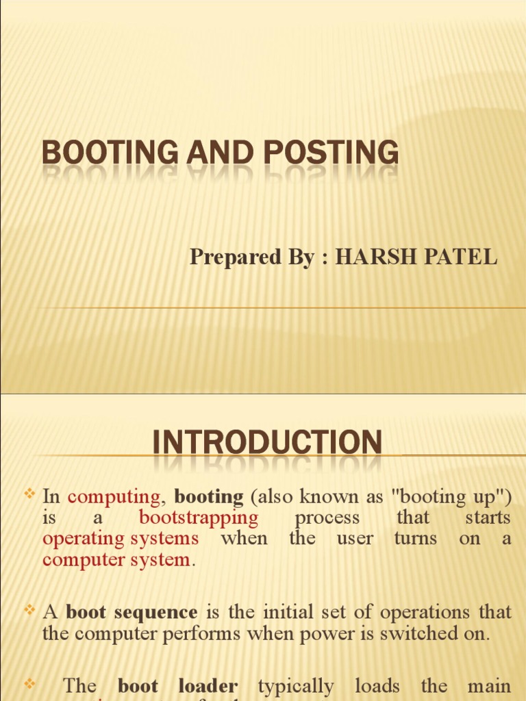 Booting Power Point Presentation | PDF | Booting | Bios