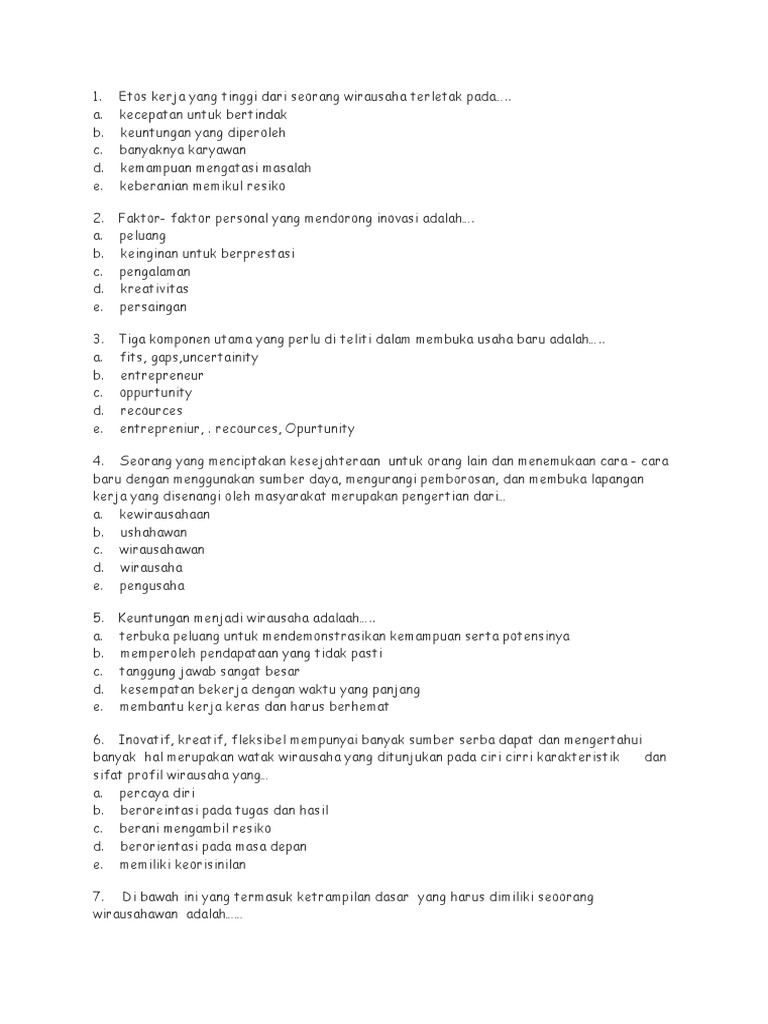 New Soal Kelas 11 Kwu | PDF