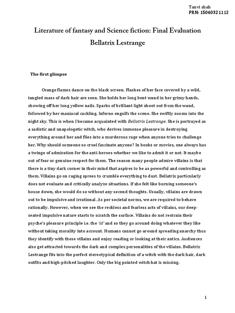 Analysis of Bellatrix Lestrange PDF | PDF | Harry Potter Universe | Artificial Mythology