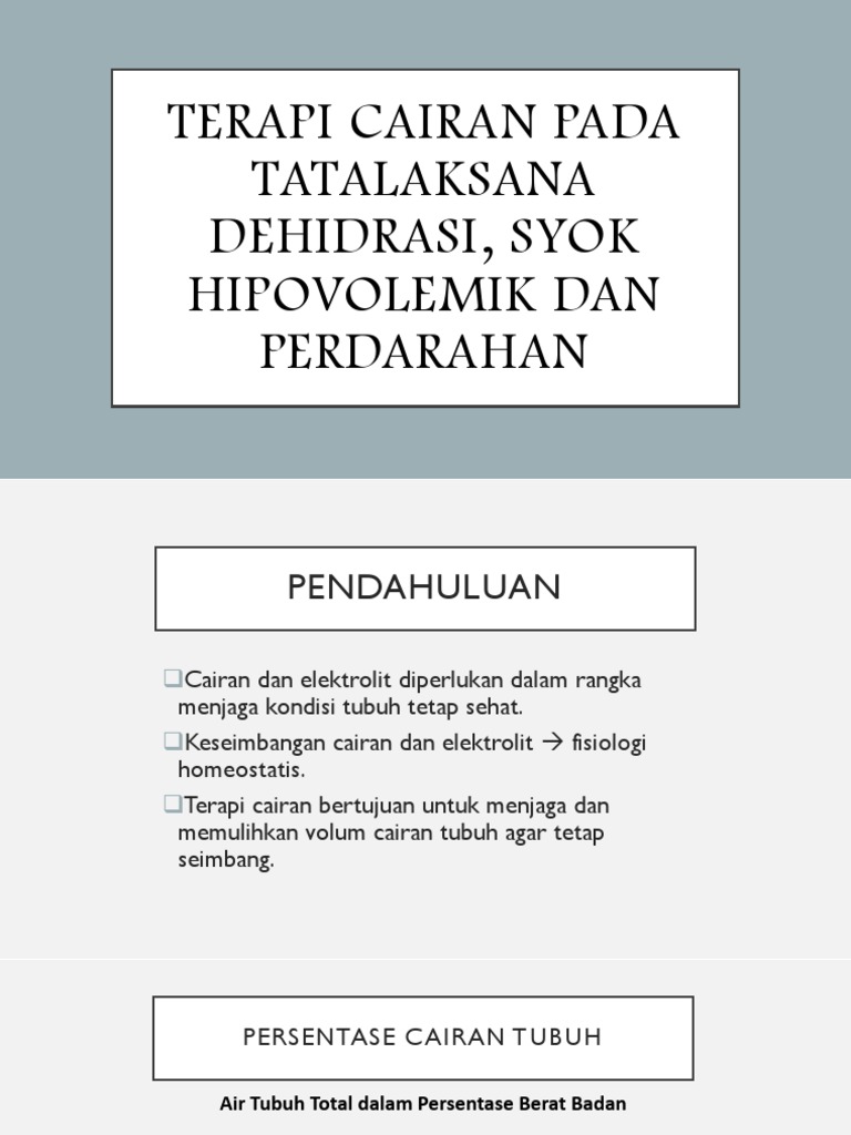 Terapi Cairan Pada Tatalaksana Dehidrasi Dan Syok Hipovolemik Serta ...