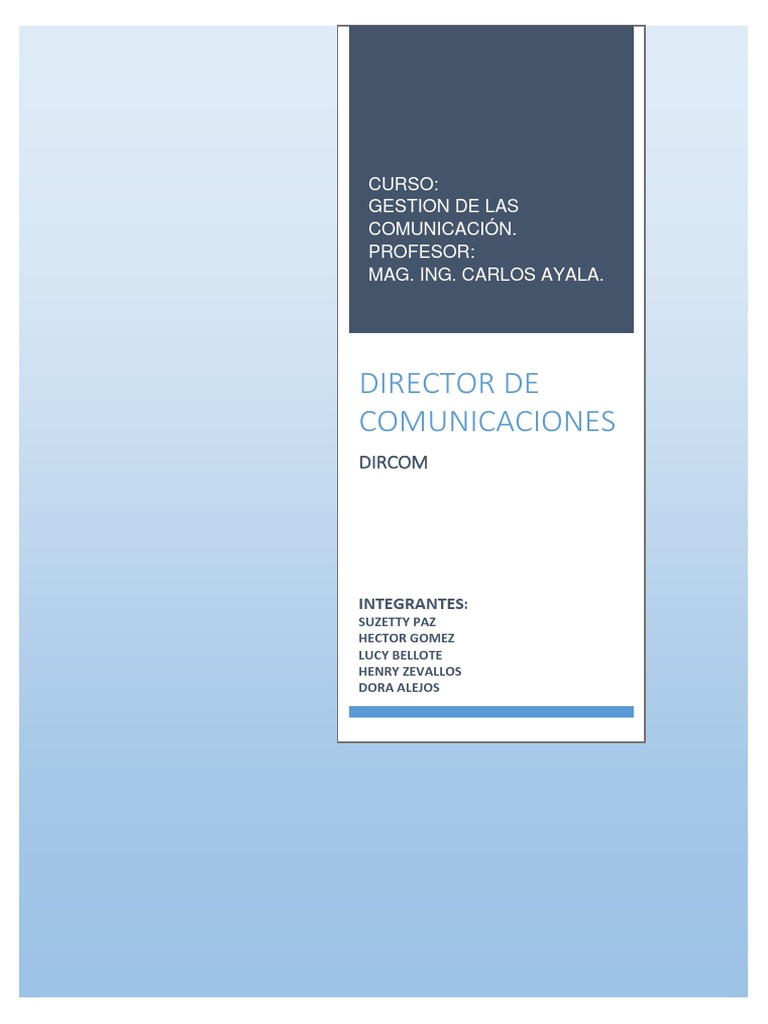 Trabajo Del Dircom | PDF | Publicidad | Relaciones públicas