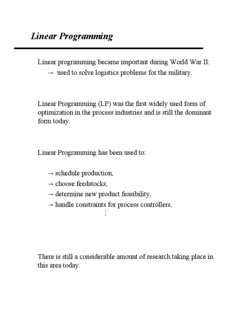 An Overview Of Linear Programming And Its Application To Optimizing Crop Planting Decisions 
