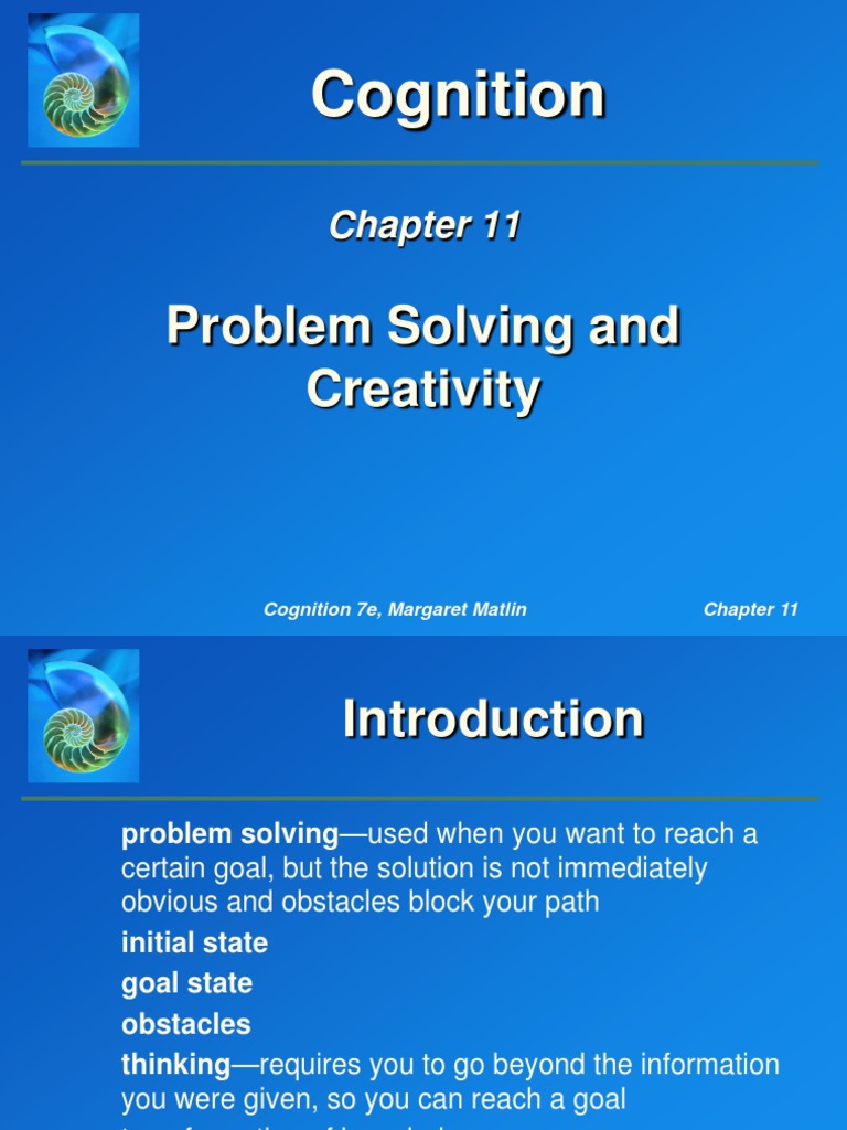 Problem Solving and Creativity Chapter | PDF | Creativity | Insight