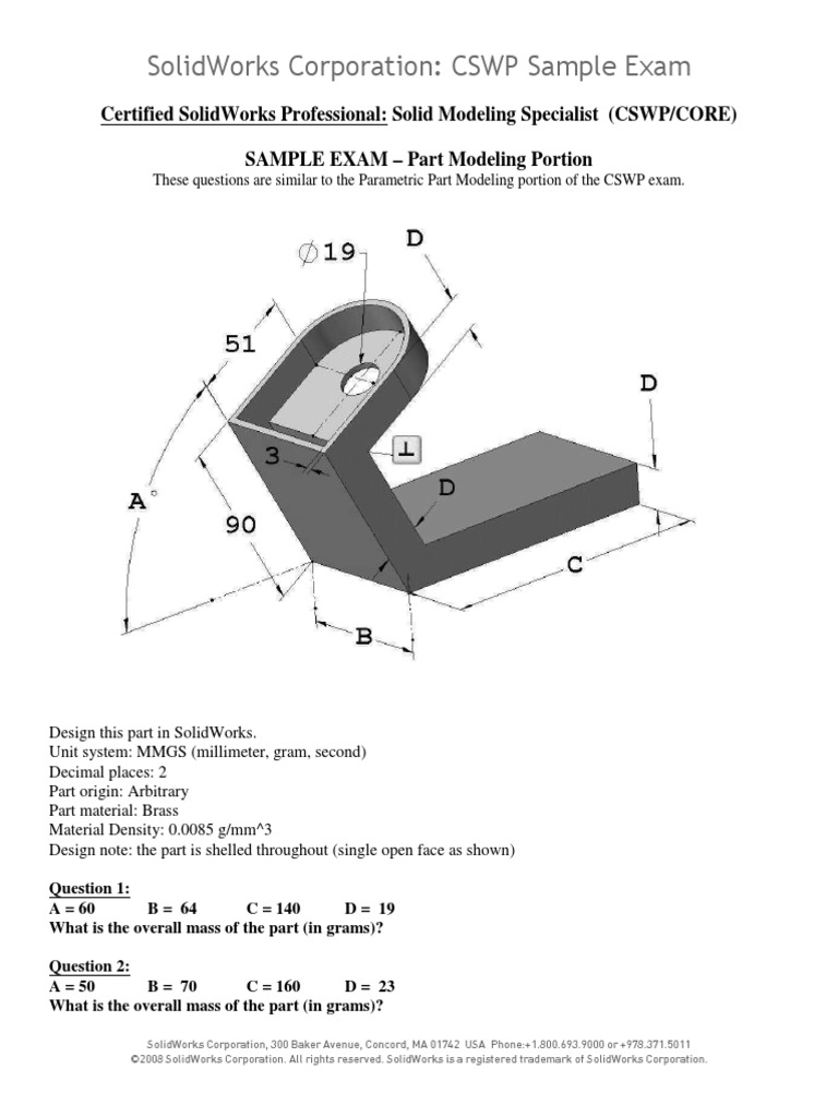 Certified Solidworks Professional: Solid Modeling Specialist (Cswp/Core ...