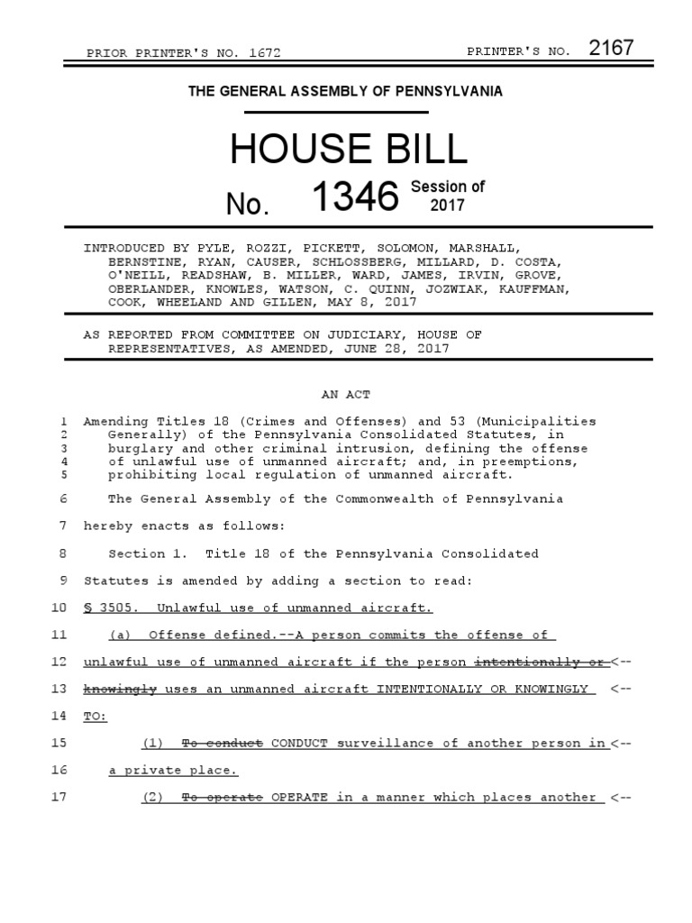 Pennsylvania House Bill 1346 | PDF | Federal Preemption | Felony