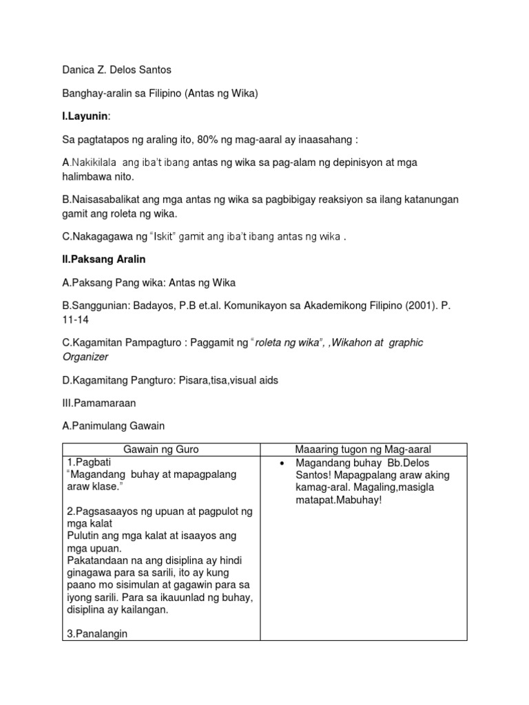 Detailed Lesson Plan | PDF