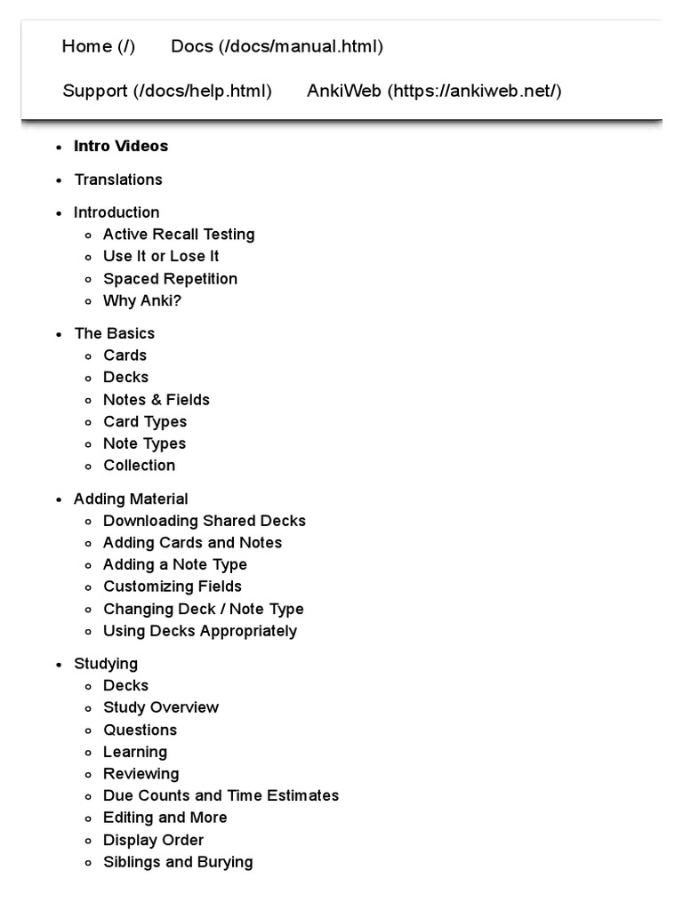 Anki Manual Pdf Pdf Flashcard Recall Memory