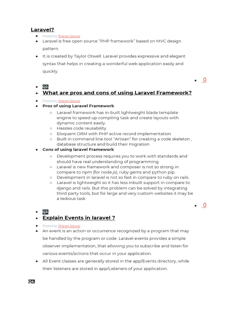 LARAVEL Interview Questions and Answers | PDF | Class (Computer Programming) | Php