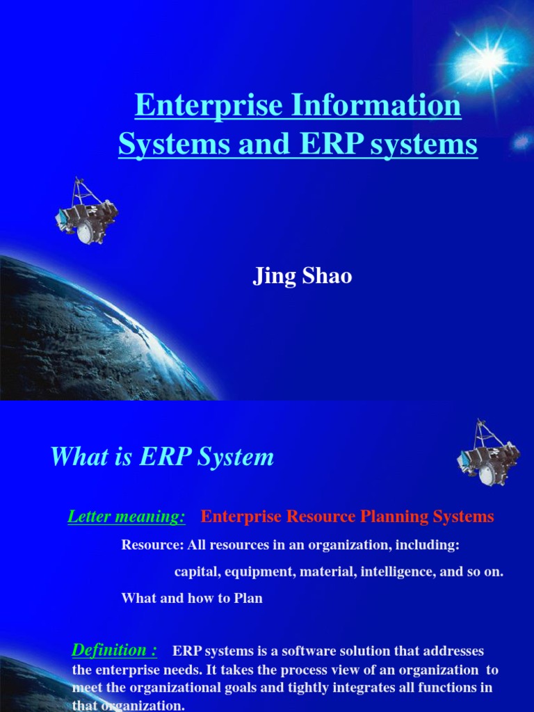 Enterprise Information Systems and ERP Systems: Jing Shao | PDF ...