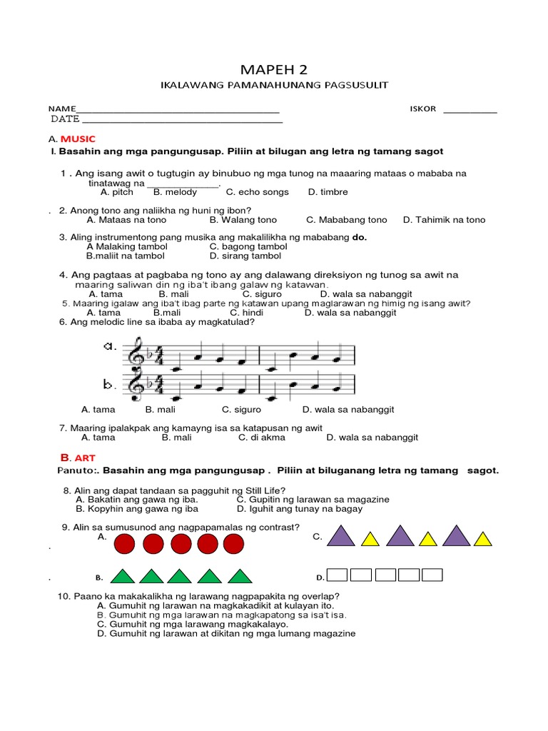 PT - Mapeh 2 - Q2 | PDF