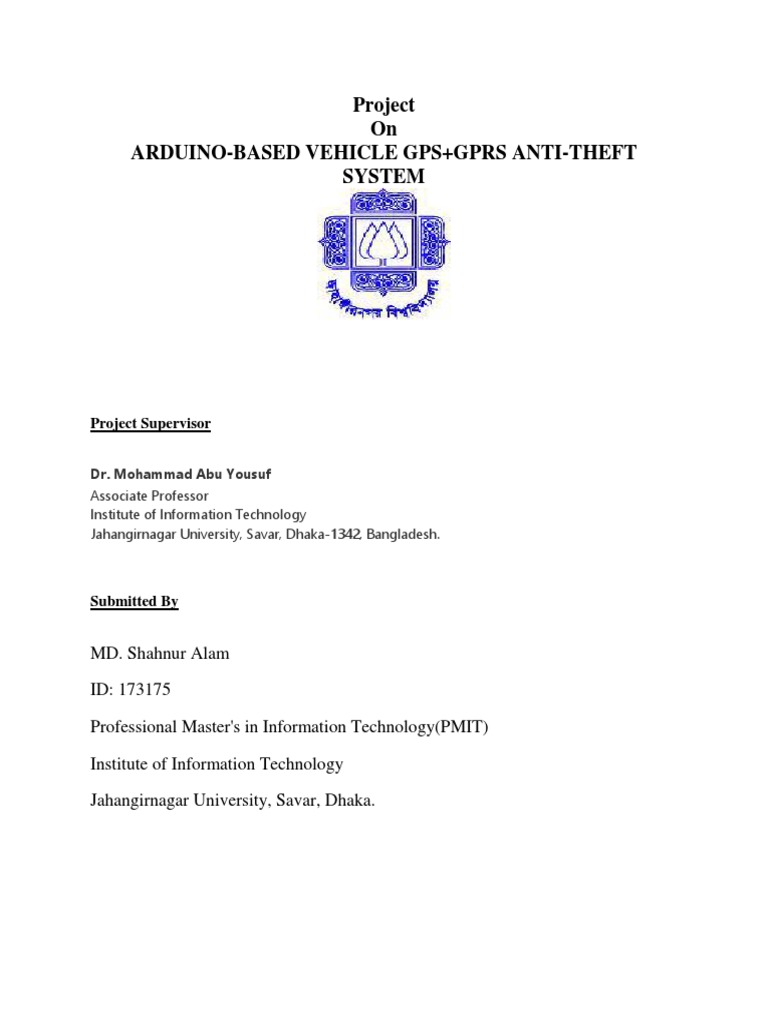 Project On Arduino-Based Vehicle Gps+Gprs Anti-Theft System | PDF ...