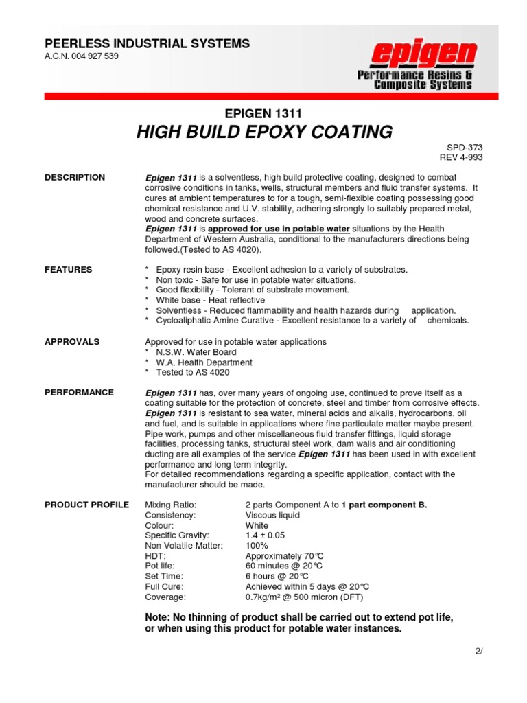 Epigen 1311 High Build Epoxy Coating | PDF | Epoxy | Industrial Processes