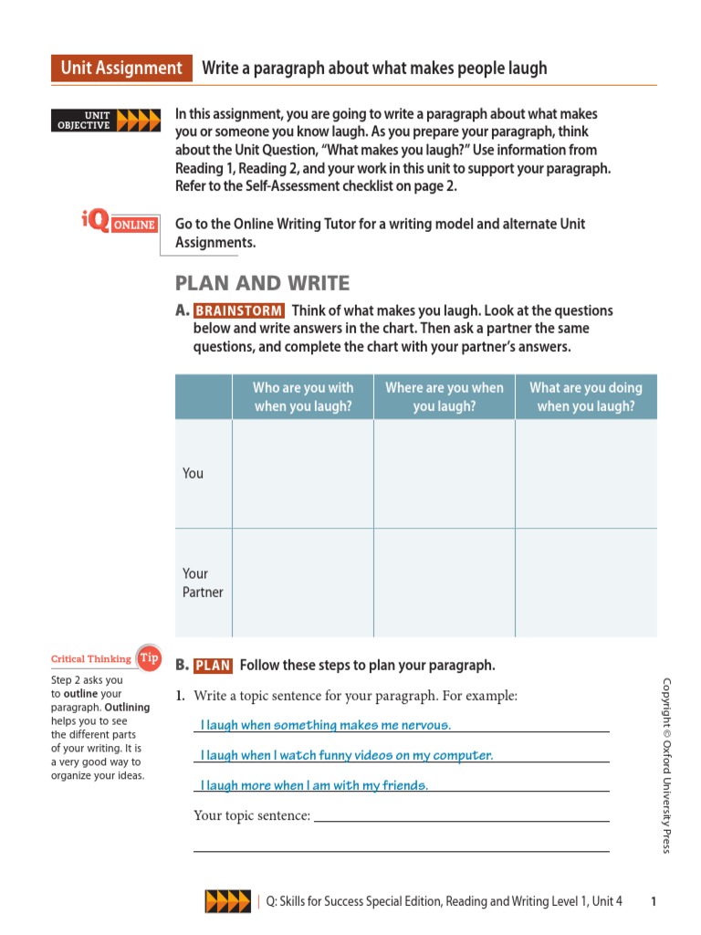 Plan and Write: Unit Assignment | PDF | Paragraph | Human Communication
