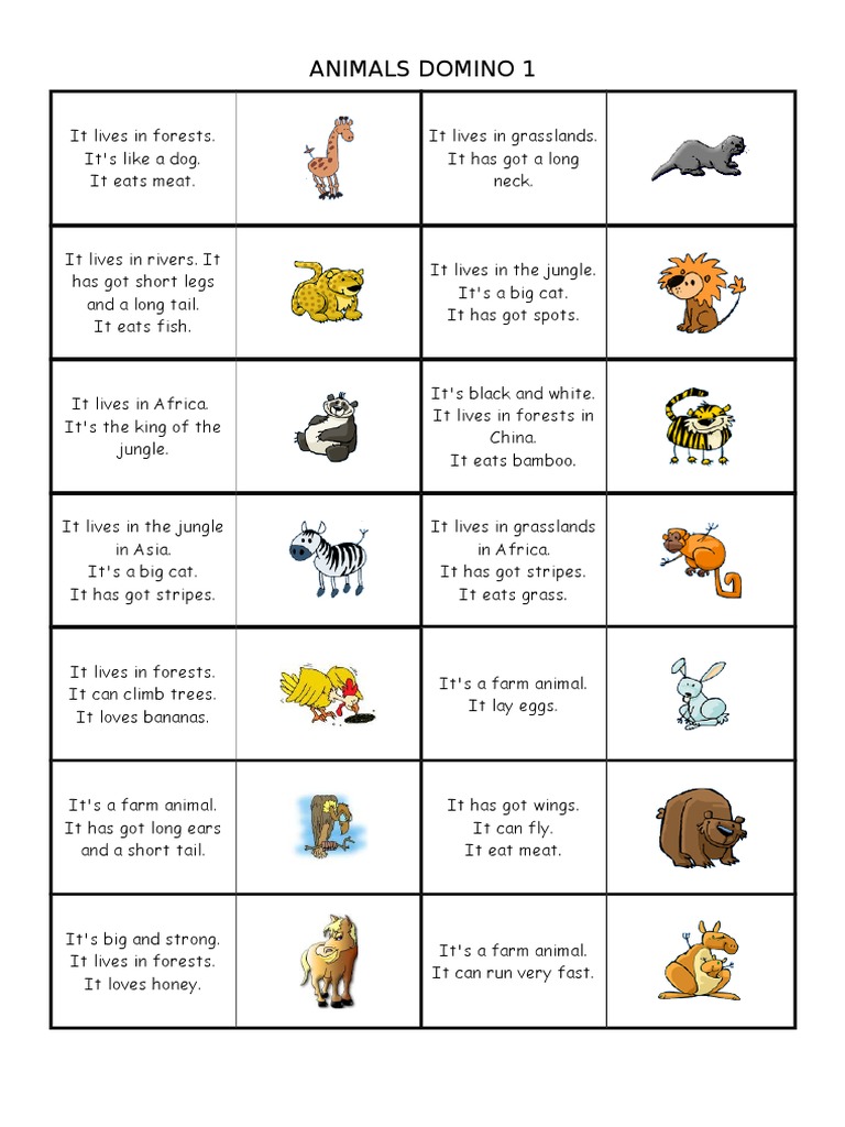 Animals Domino | PDF | Home & Garden
