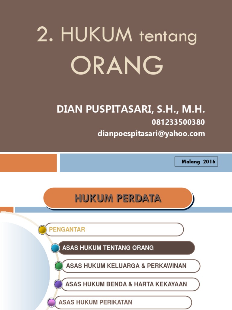 Asas Hukum Tentang Orang dan Perkawinan | PDF | Hukum | Politik