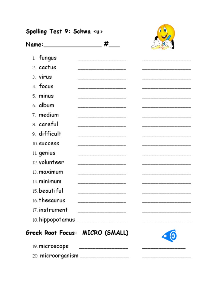 Spelling Test 9 | PDF