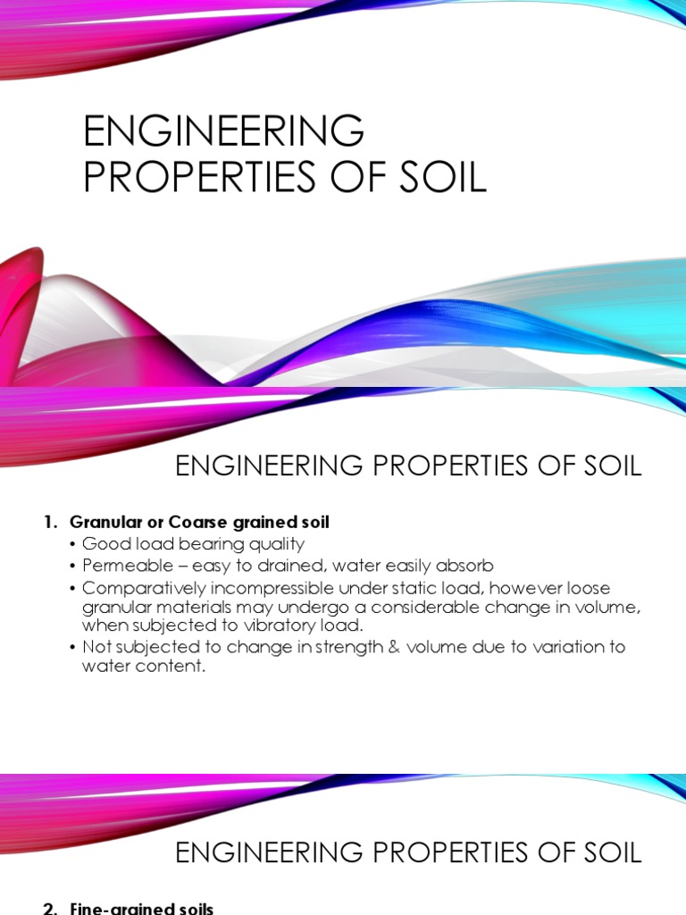 Engineering Properties of Soil Types | PDF | Silt | Sand