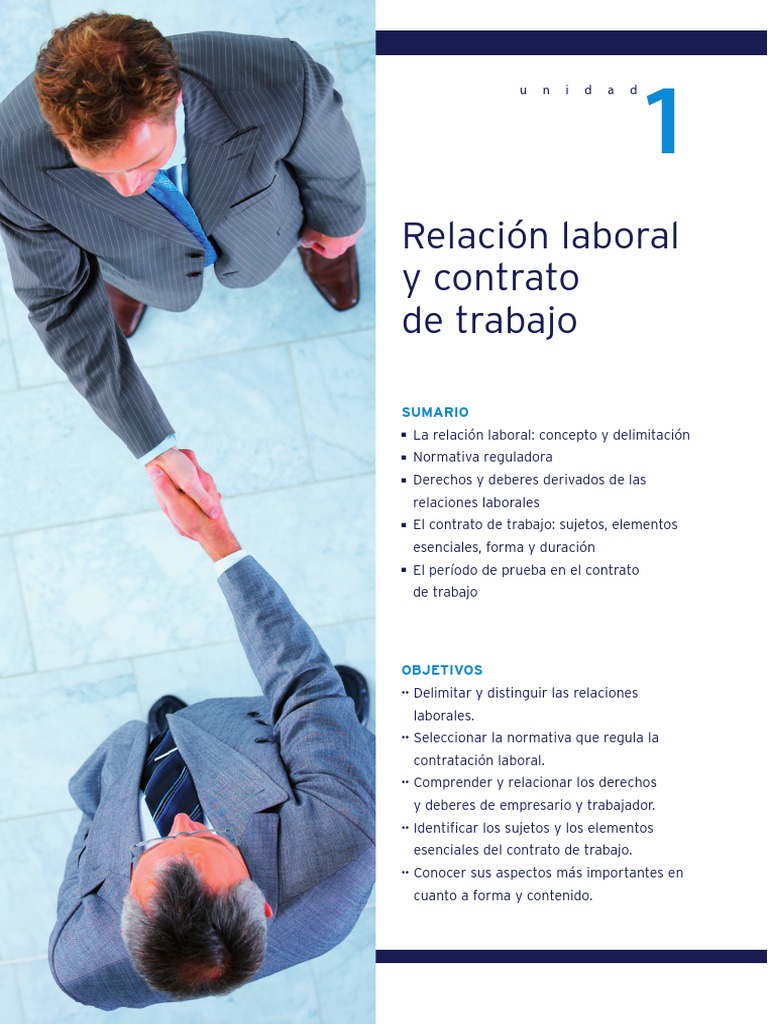 Relación laboral y contrato de trabajo.pdf | Derecho laboral | Relaciones laborales